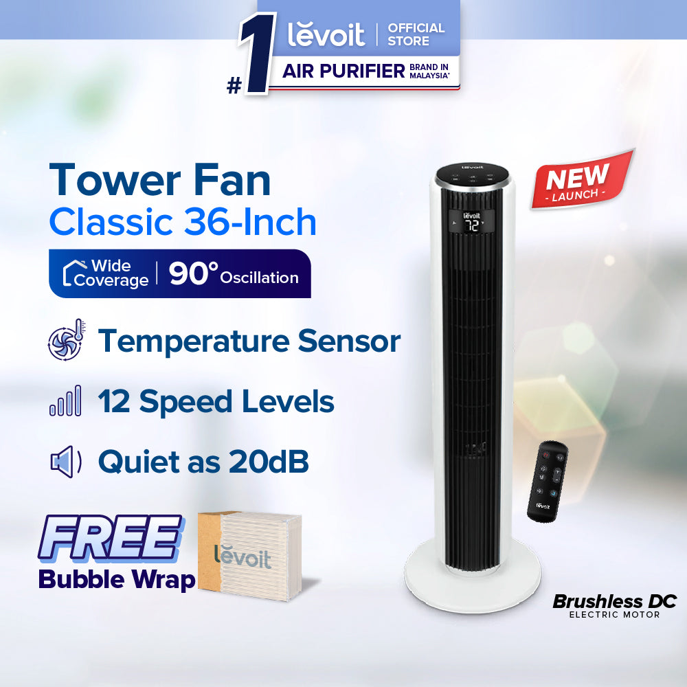 [New Arrival] Levoit Classic Tower Fan 36-inch Brushless DC Motor LTF-