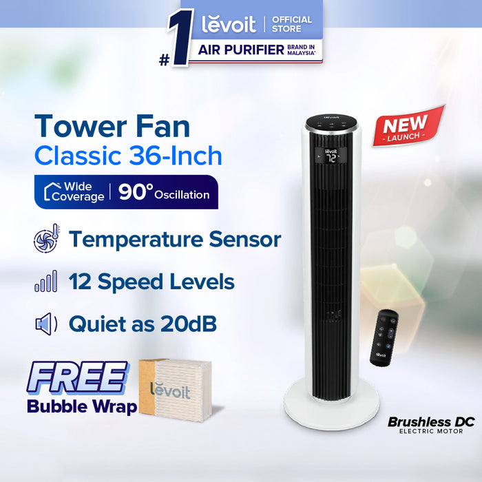 [New Arrival] Levoit Classic Tower Fan 36-inch Brushless DC Motor LTF-