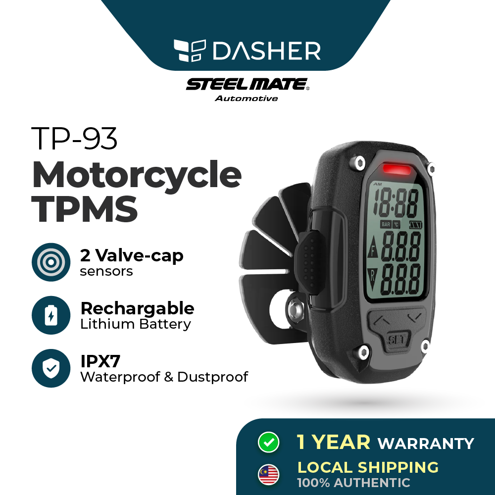 Steelmate Motorcycle Tire Pressure Monitoring System TPMS TP-93 IP67 W