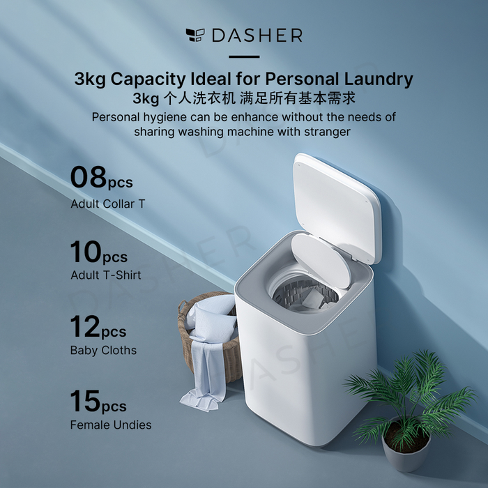 Xiaomi Mini Top Loader Smart Washing Machine Pro 3kg | Dasher Malaysia